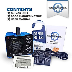 Enerzen O-UVC3 - HEPA + UV Light + 40,000 mg/h Industrial Ozone Generator for Eliminating Odors - O3 Machine Air Ionizer Deodorizer for Home, Room, Smoke, Car, Pet