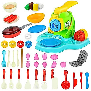 39Pcs playdough Toys Sets for Kids,Play Kitchen Creations Accessories Play Dough Tools Kit Noodle Ice Cream Maker Playset Pretend Play Food Play Dough Sets for Kids Ages 3 4 5 6 7 Birthday