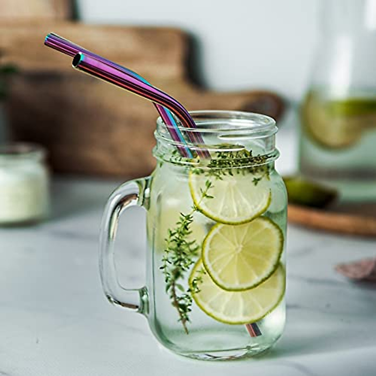 Sihuuu Metal Straws with case, Reusable Stainless Steel Straws with Brush, Extra Long Travel Drinking Straws for YETI tumbler, Coffee Mug, Water Bottle, Dishwasher Safe, Popotes de Acero Inoxidable