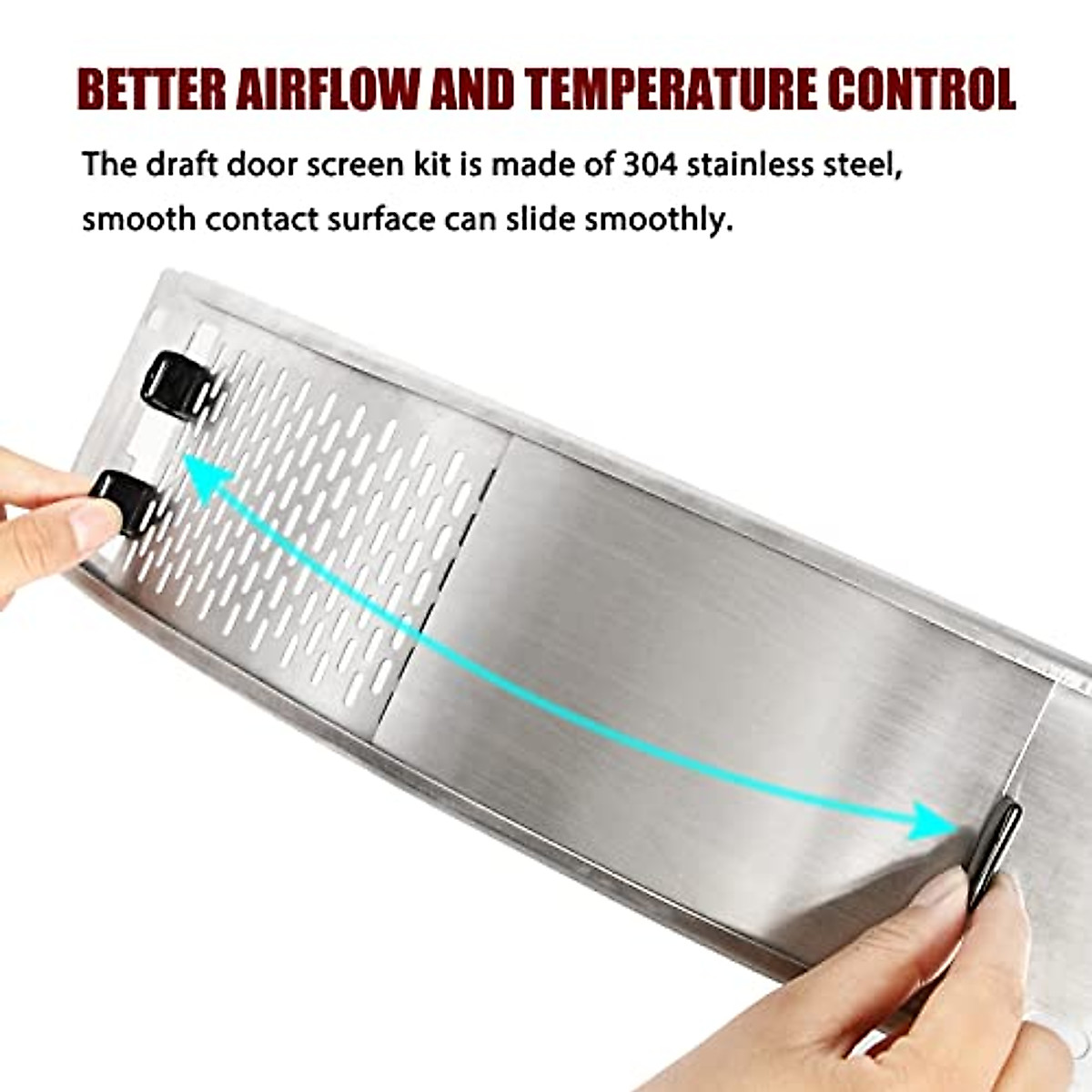 Mydracas Green Egg Replacement Part Draft Door Screen Kit for XLarge Big Green Egg,Stainless Steel Bottom Vent with Punched Mesh Screen,XLarge Big Green Egg Accessories,Draft Door Kit for BGE