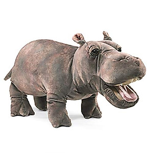 Folkmanis Baby Hippo Hand Puppet,Gray
