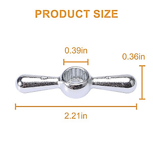 VIDABTE 01-5095 Hose Bibb Sillcock Tee Handle, Metal External Hose Faucet tee Handle, 16 Point Broach Faucet Switch (Silver - 2 pcs)
