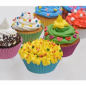 MontoPack 300-Pack Holiday Party Mini Paper Baking Cups - No Smell, Safe Food Grade Inks and Paper Grease Proof Cupcake Liners Perfect Cups for Cake Balls, Muffins, Cupcakes, and Candies