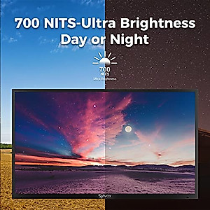 SYLVOX 55 inch Outdoor TV, Waterproof 4K Ultra HD HDR Smart TV with Bluetooth WiFi Function for Partial Sunshine Areas(2022, Deck Series)