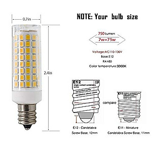 SZHZS E12 LED Light Bulb, Dimmable E12 Candelabra Base Light Bulbs, 70-75W Equivalent 750 Lumens, 4 Packs for Chandelier, Ceiling Fan, Desk Lamp (Warm White)