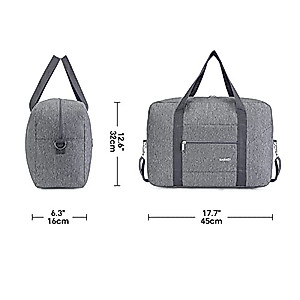 For Spirit Airlines Personal Item Bag 18x14x8 Foldable Travel Duffel Bag Tote Carry on Luggage Duffle Overnight for Women and Men (Thick Series Grey (with Shoulder Strap))