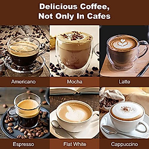 Geek Chef Espresso Machine, Espresso and Cappuccino latte Maker 20 Bar Pump Coffee Machine Compatible with ESE POD capsules filter&Milk Frother Steam Wand, for Home Barista, 950W, 1.5L Water Tank