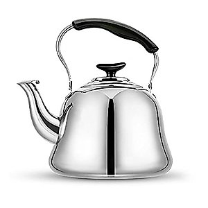 Tea Kettle Stovetop Teapot 2 Liter Stainless Steel Hot Water Kettle Whistling -Mirror Finsh,Folding Handle,Fast To Boil, Whistling Teakettles