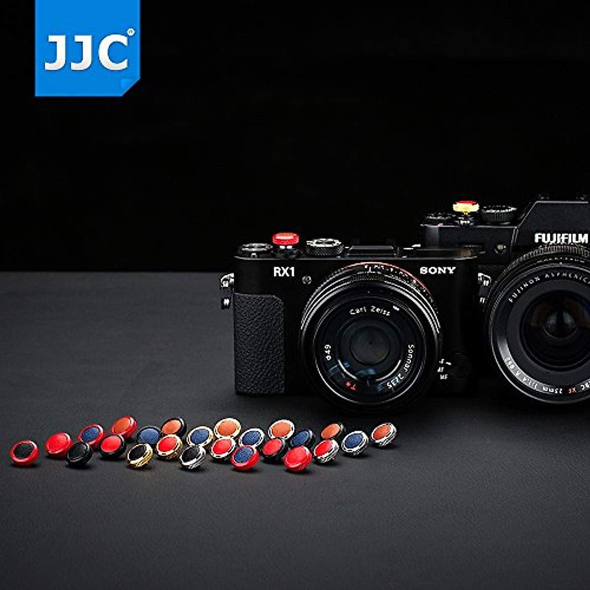 JJC Compatible Soft Shutter Release Button Cap for Fuji Fujifilm X-T30 II XT30 X-T3 XT3 X100F X-Pro2 X-Pro1 X-T2 X-E3 X-E2S X-T20 X-T10 X100T X100S for Sony RX10 IV III II, RX1RII RX1R RX1 / GR Black
