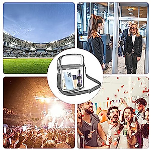 GXXYLGS Clear Purses for Women Stadium Clear Bag Clear Bag Stadium Approved Clear Purse Clear Stadium Bag Clear Crossbody Bag Stadium Bag Concert Bag Clear Crossbody Bag Stadium Approved (grey)