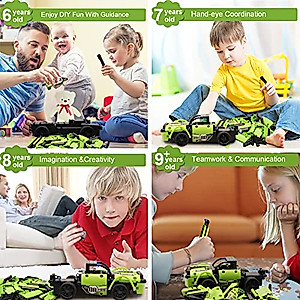 GAMZOO STEM Building Toys for Kids with 2-in-1 Remote Control Racer Snap Together Engineering Kits Early Learning Racecar Building Blocks and Off-Road Best Gift for 6 7 8 and 9＋Year Old Boys and Girls