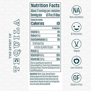 Free Spirits - Non-Alcoholic Tequila Alternative - Award-Winning - The Spirit of Tequila - Low Calorie, Low Sugar, Vegan, Gluten-Free, Mood Lifting Vitamins -750ml