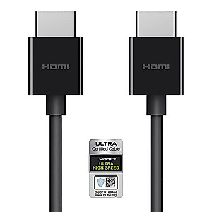 Belkin Ultra HD HDMI 2.1 Cable 6.6FT/2M, 4K Ultra High Speed HDMI Cable, 48Gbps HDMI 2.1 Cord - Dolby Vision HDR & 8K@60Hz Capable, Compatible w/ Playstation, PS4, PS5, Xbox Series X, RokuTV & More