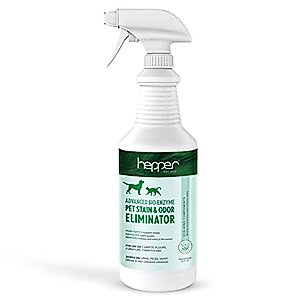 Hepper Advanced Bio-Enzyme Pet Stain & Odor Eliminator Spray - Smell, Stain & Urine Remover for Cats, Dogs & Other Animals - 32oz Spray Safe for the Home - For Use on Couches, Carpets, Litter Boxes, Beds, etc.