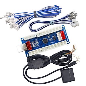 SJ@JX Arcade Controller Zero Delay Encoder PCB Board Arcade DIY Kit Joystick Button 5V Power for PC Raspberry Pi Android PS2 PS3