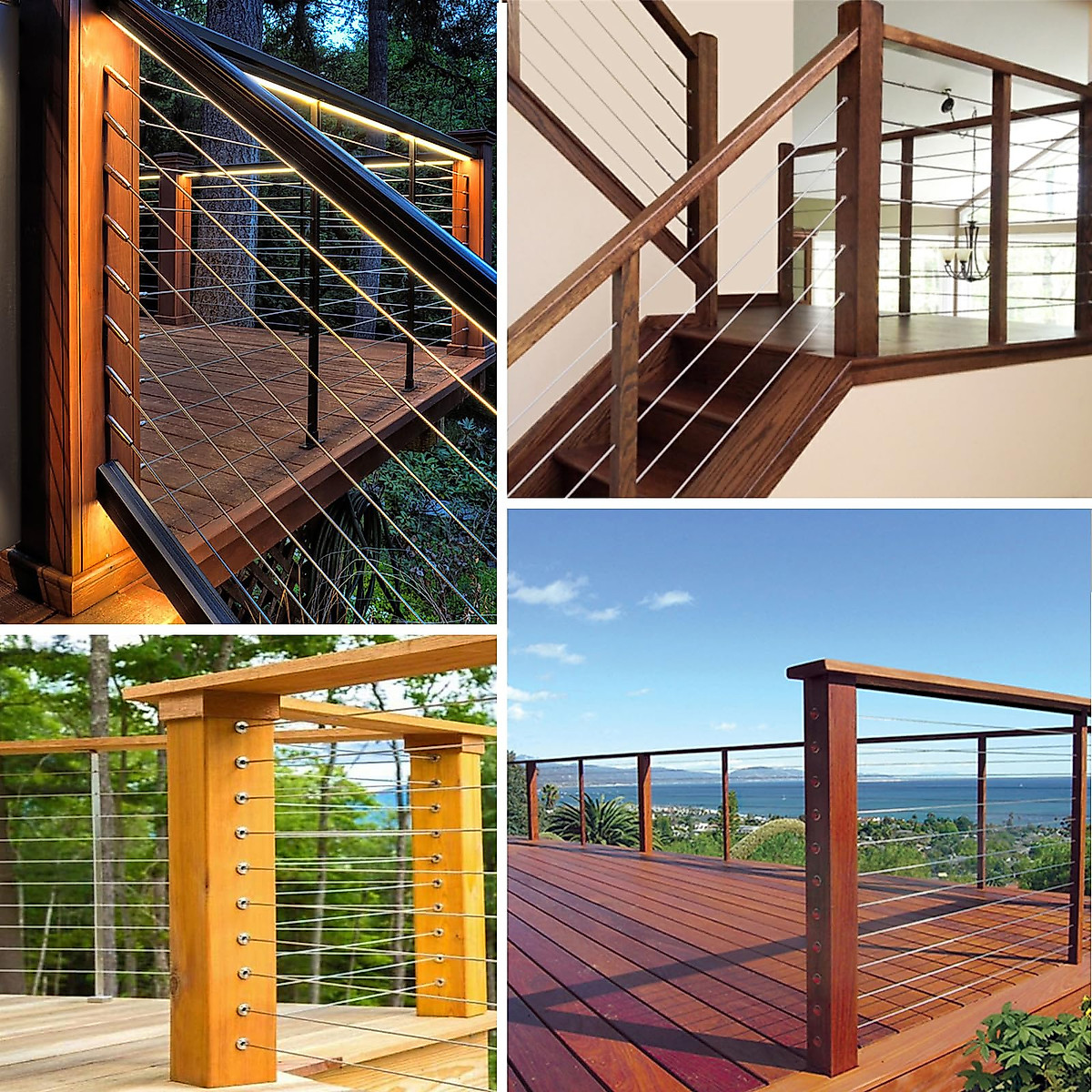 CKE 30 45 90 Degree Angle 4 Sizes Drill Hole Guide Jig with 3 Drill Bits for Angled Straight Hole, Deck Cable Railing Lag Screw Drilling Template Block for Horizontal Cable Wood Post Handrail DG02