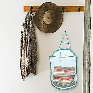 DOITOOL Collapsible Laundry Baskets Hanging Laundry Hamper, Cute Cartoon Pattern Foldable - up Mesh Hamper Dirty Clothes Basket with Carry Handles, Bathrom Dirty Clothes Hamper Green Rv Storage