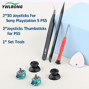 PS5 Joysticks Replacement for Sony Playstation 5 PS5 Controller Joystick Replacement PS5 Analog Stick Replacement Module Potentiometer for PS5 Joystick Thumb Stick Replacement Part with Tools(2Pack)