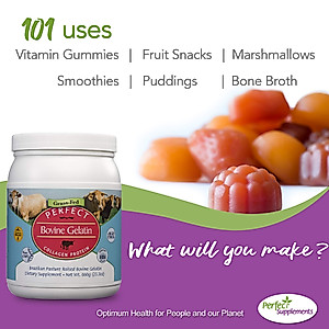 Perfect Supplements – Perfect Bovine Gelatin – 660 Grams – 100% Beef Gelatin Collagen Protein – Supports Healthy Skin & Joint Health