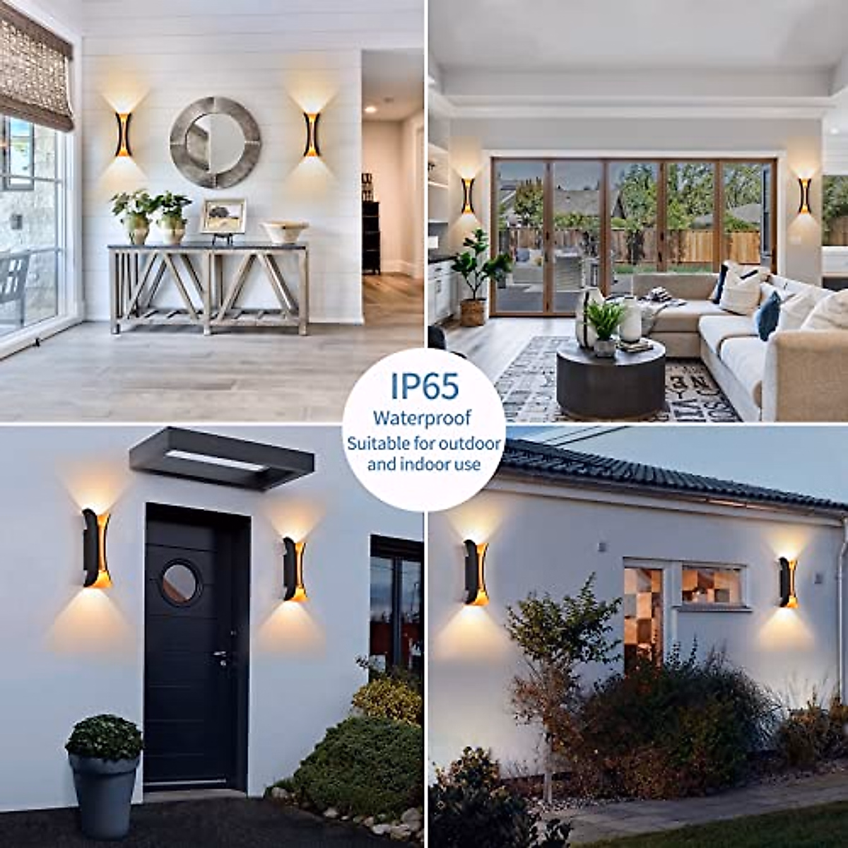 rosysky Outdoor Wall Light 30W LED Modern Exterior Light Fixture Black Aluminum Outdoor Sconces Wall Lighting Waterproof for Porch Patio Garage