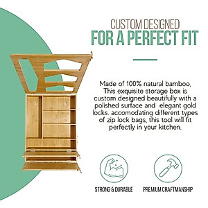 Ziplock Bag Organizer, Plastic Baggie Organizer for Pantry or Cabinet With Saran Wrap and Aluminum Foil Holder and Cutter. Gallon, Quart, Sandwich, and Snack Ziplock Bag Storage for Kitchen Drawer