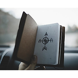 Pocket Travelers Notebook, Refillable Leather Travel Journal for Men & Women, Notebook Cover for Field Notes, Moleskine Small 3.5 x 5.5 Inches, Brown