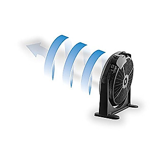 Air Monster 20 Inch Air Circulator Fan, Floor Fans, High Velocity Fan, Large Fan Turbo Fan, Fans for Home, Bedroom, Wall Mount Fan, 3 Speed Settings, Adjustable 180° Tilt, Black