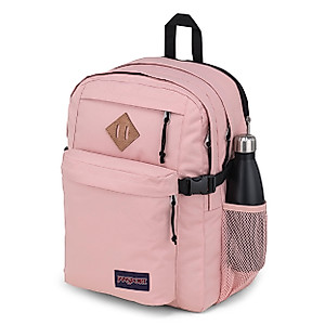 JanSport Main Campus Backpack - Travel, or Work Bag w 15-Inch Laptop Sleeve and Dual Water Bottle Pockets, Misty Rose