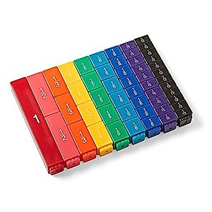 hand2mind Rainbow Fraction Tower Cubes, Montessori Math Materials, Fraction Manipulatives, Unit Fraction, Fraction Cubes, Math Manipulatives for Elementary School, Homeschool Supplies (Set of 51)