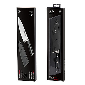 Cangshan ALPS Series 502735 German Steel Forged 8-inch Chef's Knife with Sheath, Black