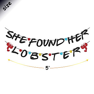She Found Her Lobster Glitter Banner for Friends Theme Bachelorette Party Bridal Shower Decor