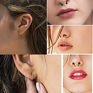 TEN MIRO 36PCS 16G Horseshoe Nose Septum Rings Stainless Steel Circular Barbells Cartilage Tragus Helix Hoop Eyebrow Lip Horseshoe Piercings Body Jewelry for Women Men 6mm-12mm(6-10mm)