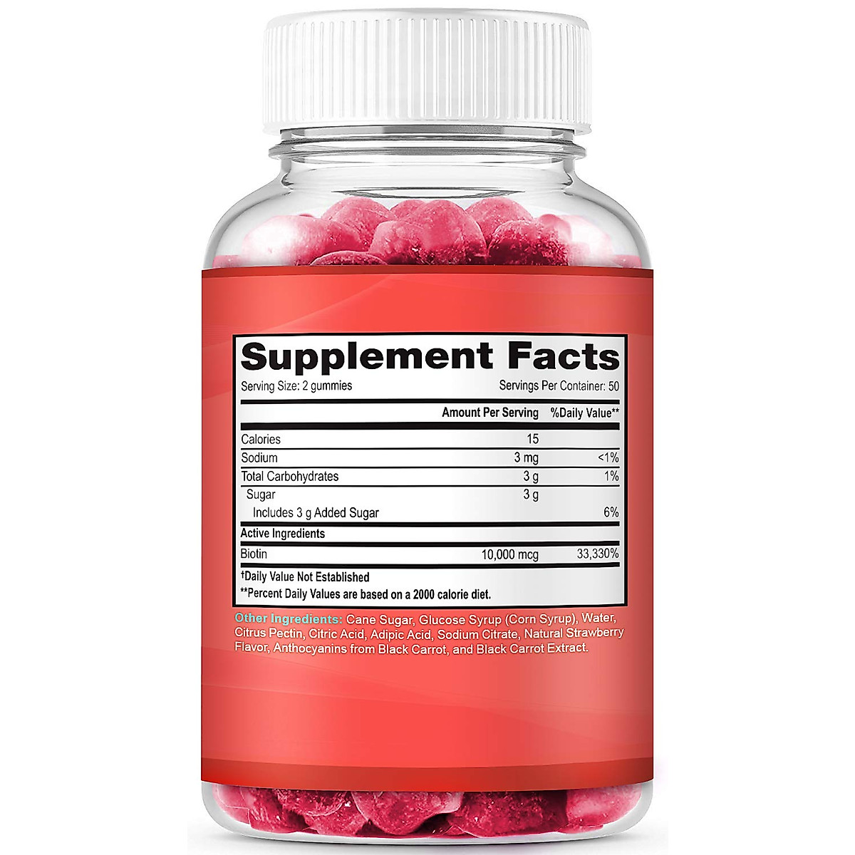 Biotin Gummies for Hair Growth | Max Strength Biotin 10000mcg Prevents Thinning and Loss | Chewable Biotin Supplement For Women Men and Kids | 100 Count Vegan Hair Gummies for Hair Skin and Nails