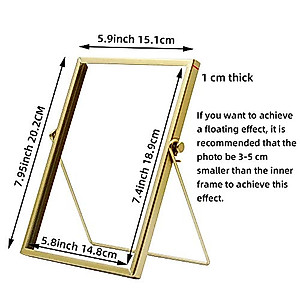 AceList 5 x 7 + 4 x 6 Glass Photo Frame Collection Simple Metal Geometric Picture Frame with Plexiglas Cover