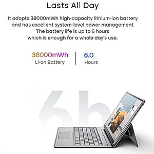 13 Inch Tablet, 2K IPS Display 16GB DDR4 1TB SSD HD Touch Screen Tablet, Magnetic Keyboard 5200mAh Tablet with Stylus for Office, Home, Work