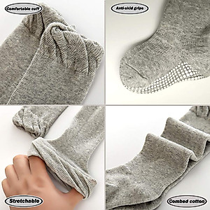 MOLUMIX Baby Knee High Grip Socks, Toddler Non-Slip Socks for Boys and Girls