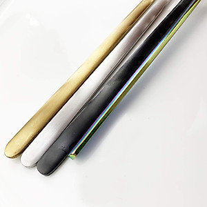 JASHII Hangable 24-Piece Silverware Set, Satin Finish Flatware Cutlery Set Service for 6, Knives/Forks/Spoons Included, Dishwasher Safe (Matte Black)