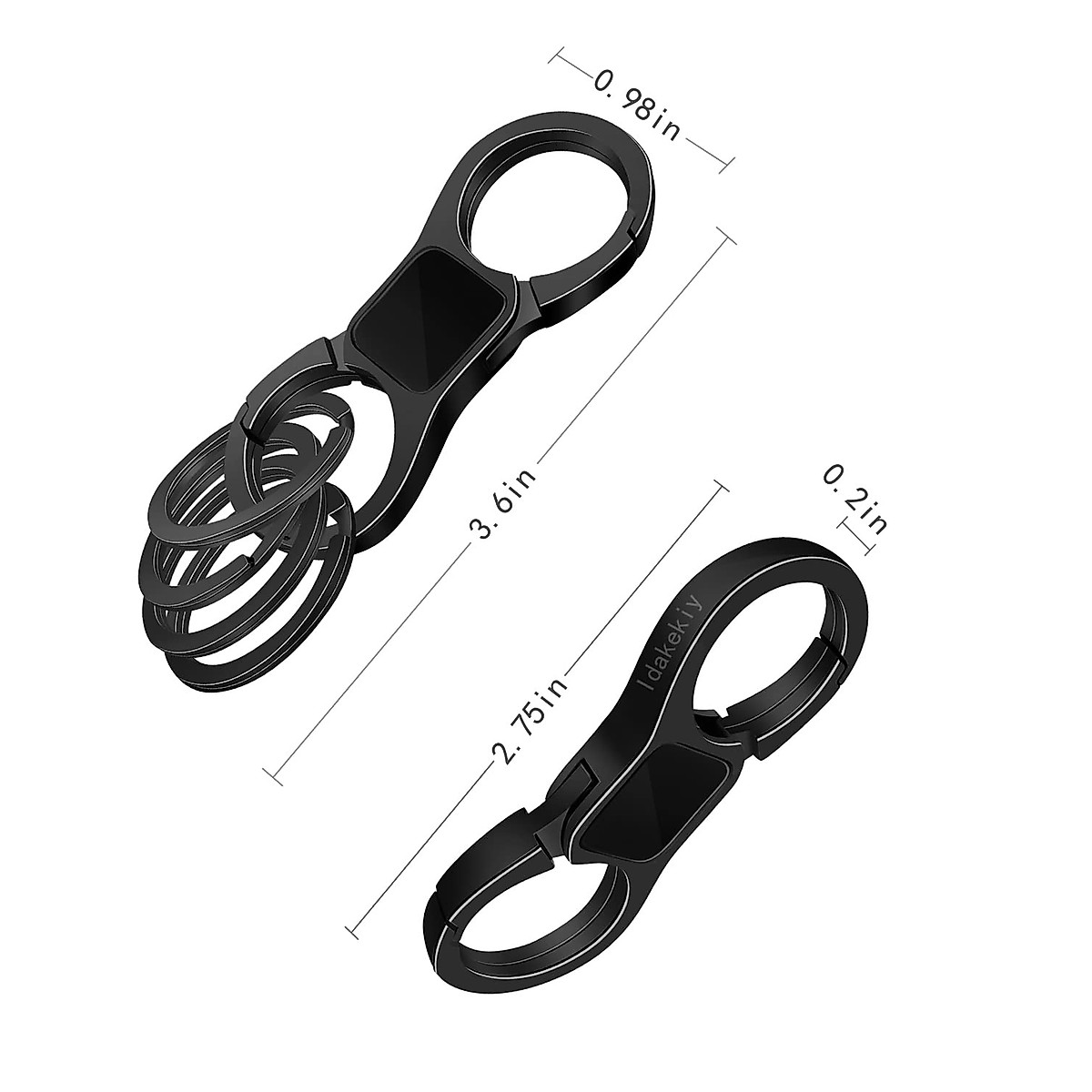 Idakekiy Key Chain Quick Release Spring with 4 Key Rings Heavy Duty Car Keychain Organizer for Men and Women