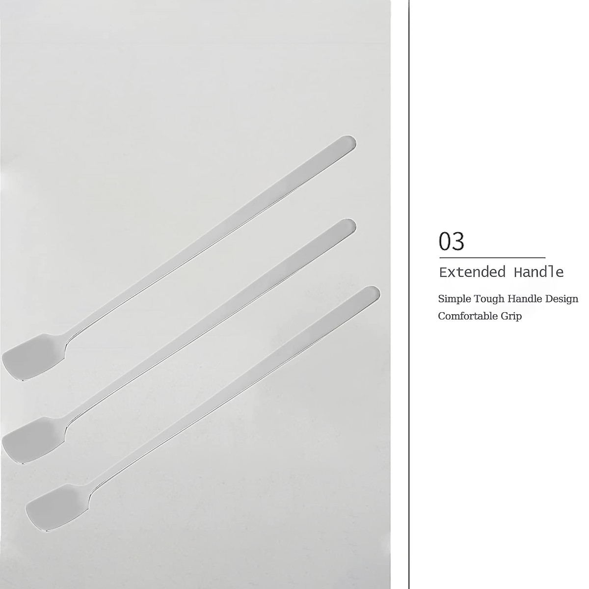 Long Spoons For Stirring,Stainless Steel Bartender Mixing Spoon Multifunction Long Stirring Spoon Long Candle Stirring Spoon 2 Types For Coffee Tea Wax Candle(Square Head 17Cm Spoon)