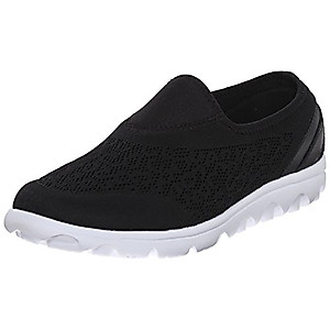 Propét Women's TravelActiv Slip On Fashion Sneaker, Black, 8 N US