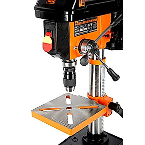 WEN 4211 3.2-Amp 10-Inch 5-Speed Cast Iron Benchtop Drill Press with Laser and Keyless Chuck , Black