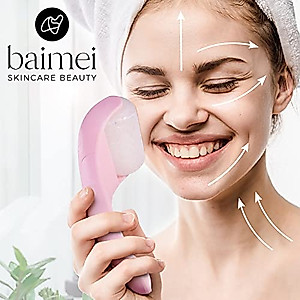 Ice Roller for Face and Gua Sha Facial Tools, BAIMEI Ice Face Roller Reduces Puffiness Migraine Pain Relief-Pink