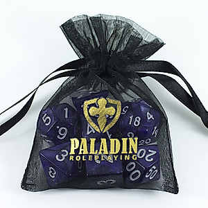 Purple RPG Dice - Full Polyhedral Set - Pearl Effect