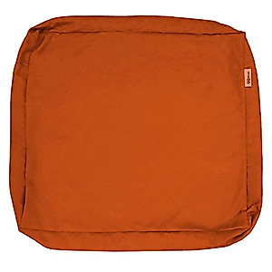 QQbed 4 Pack Outdoor Patio Chair Washable Cushion Pillow Seat Covers Extra Large 24"X22"X4" - Replacement Covers Only (24"X22"X4" 4 Pack, Rust)