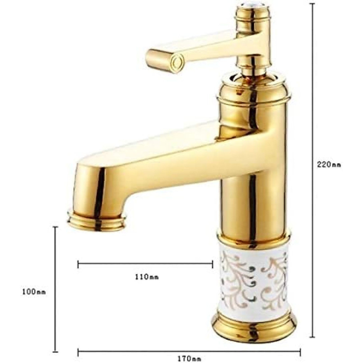 Faucet Deck Mounted Brass and Ceramic Faucet Bathroom Basin Faucet Mixer Tap Gold Sink Faucet Bath Basin Sink Faucet,Kitchen faucets