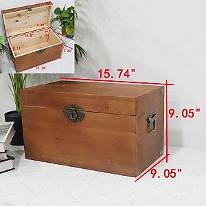 Kepciti Solid wood storage box, decorative props storage box, jewelry storage box, manual storage box with lid