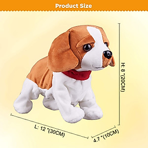 Pekingese Dog Interactive Barking Puppy Plush Animated Pet Electronic Dog Cute Robot Dog Baby Toys Touch Control Plush Stuffed Animal Dog Toy Toddler Kids Girl Toys Length 12"
