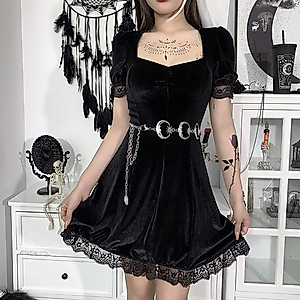 JKJF Moon Belt Chain Metal Waist Chain Jeans Chains Fashion Body Jewelry for Women Ladies Girls – Style 4 Silver