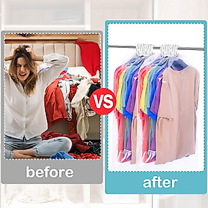 Huhumy 24 Pcs Heavy Duty Garment Moving Bags 24'' x 40'' Large Moving Bags to Transport Clothes Without Folding, Water Resistant, Ideal for Outerwear Jackets Shirts Drawstring Garment Storage Bags