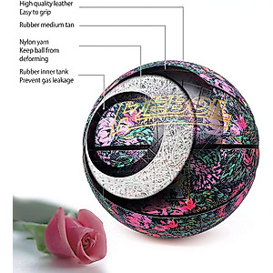 REBOILPHASE Kids Basketball, Size 6, Faux Leather, 22.6 CM Diameter, 510-550g Weight, No Inflating Needed